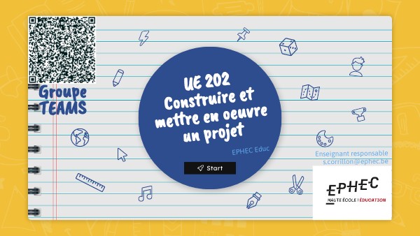 UE Projet EPHEC Educ présentation | Genially
