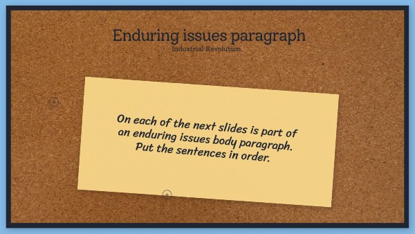 Enduring issues paragraph sort