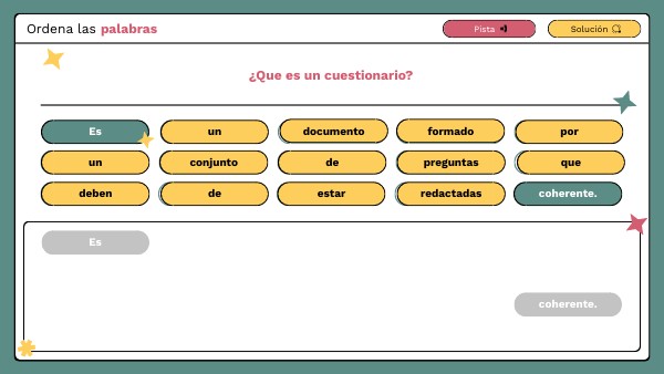 Ordena las palabras edu | Genially