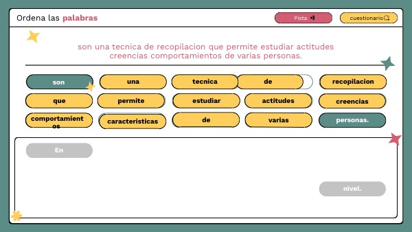 Ordena las palabras edu