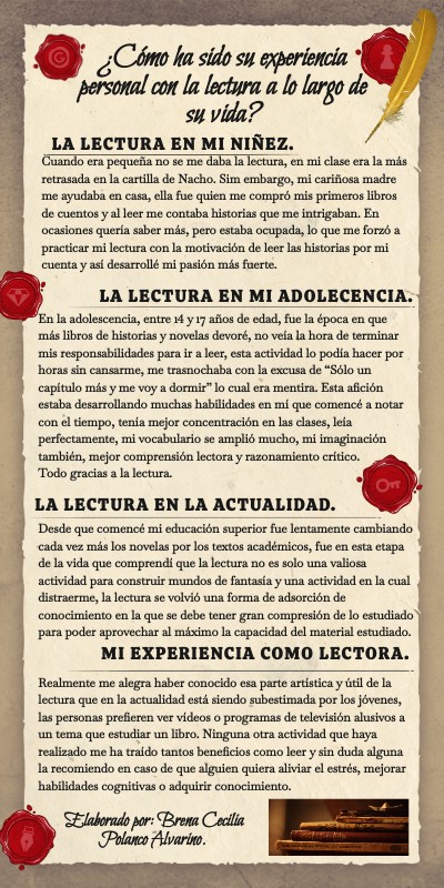 Mi experiencia con la lectura a lo largo de mi vida. | Genially