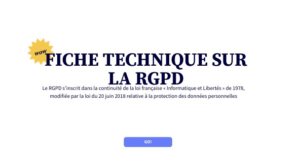 fiche technique RGPD | Genially