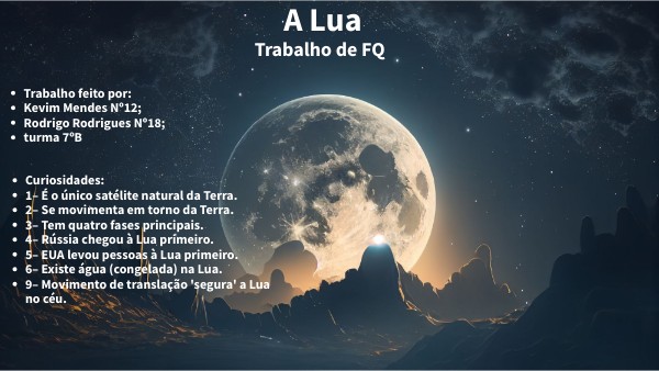 7B - A lua- Trabalho de FQ | Genially