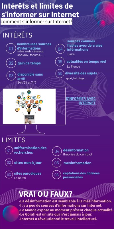 Intérêts et limites de s'informer sur Internet | Genially