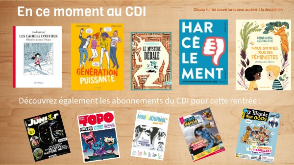 Les nouveautés du CDI