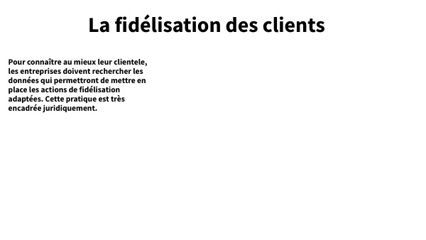 Synthèse Fidélisation | Genially