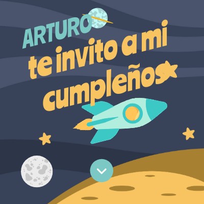 TARJETA INTERACTIVA CUMPLEAÑOS ESPACIAL