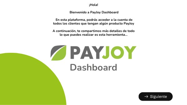 Copia - PayJoy Dashboard | Genially
