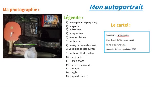 Mon autoportrait | Genially