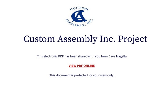 Custom Assembly Inc. Project