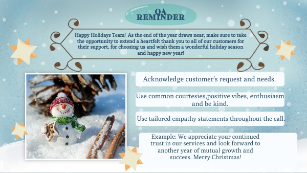 QA Holidays Friendly Reminder | Genially