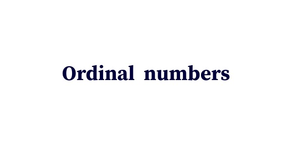 ordinal numbers | Genially