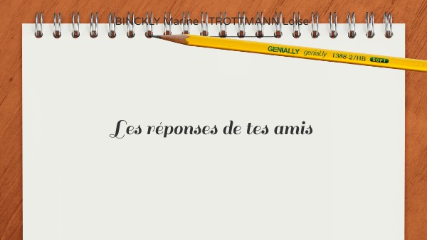 Réponses de tes amis