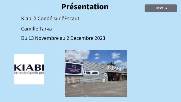 oral de stage kiabi | Genially