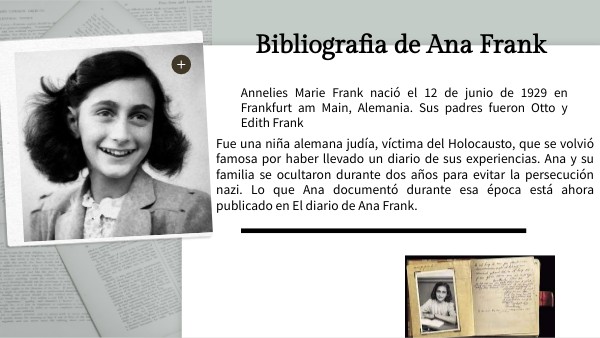 Bibliografia De Ana Frank | Genially