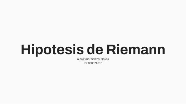 Hipotesis de Riemann