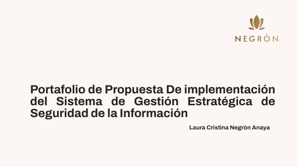 PORTAFOLIO ORGANIZACIONAL SGESI NEGRON | Genially