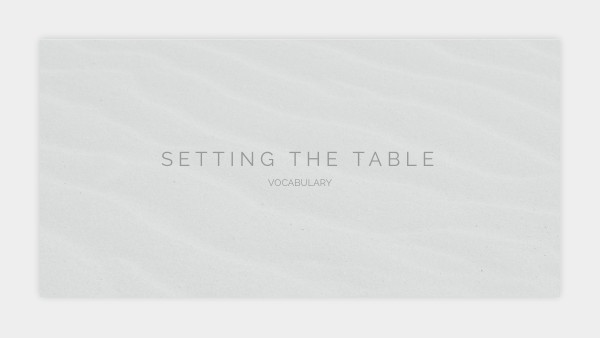 Setting the table | Genially