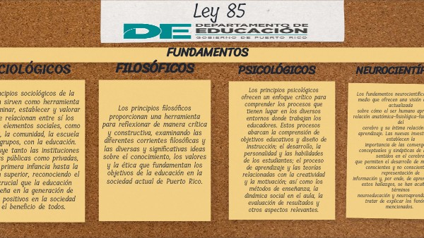Fundamentos de la educacion Ley 85 | Genially