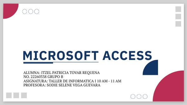 MICROSOFT ACCESS. IPTR