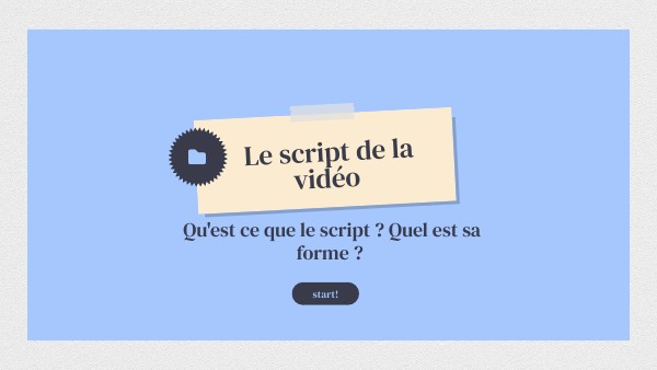 Le script | Genially