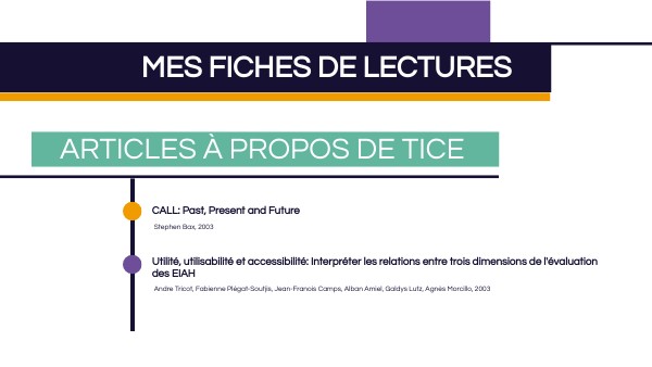 Fiches de lectures | Genially