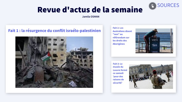 Revue d'actus 15/10 HGGSP - Jamila OSMAN 1e1 | Genially
