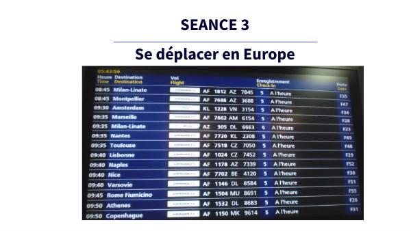 Séance 3 - Les déplacements en Europe | Genially