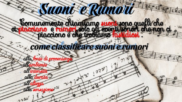 Musica rumori e suoni
