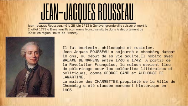 histoire JJ ROUSSEAU