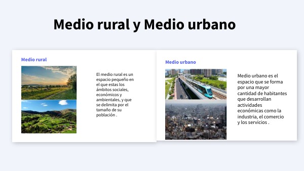 Medio rural y Medio urbano | Genially
