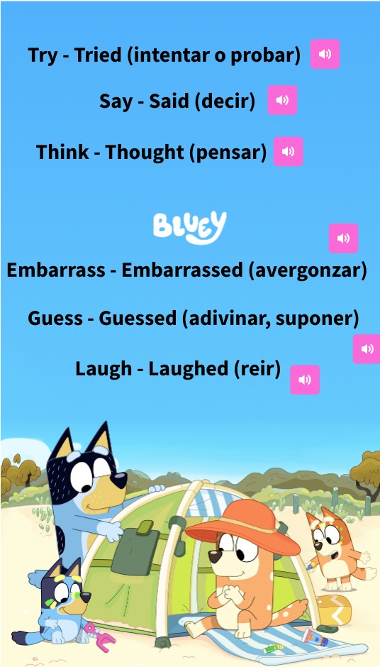 Bluey verbs | Genially