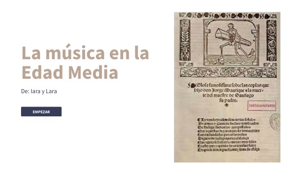 La Música En La Edad Media - Escape room | Genially