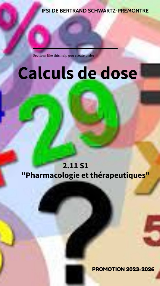 Initiation aux calculs de dose