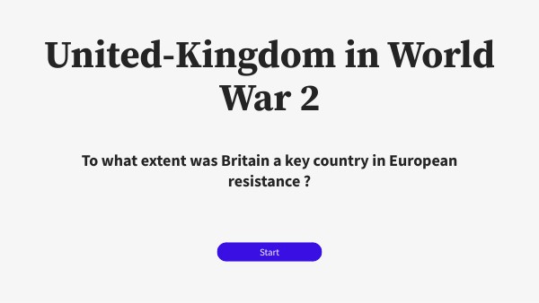 UK in WW2 Sujet 1 | Genially