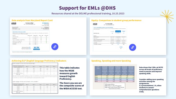 Support for EMLs at DHS | Genially