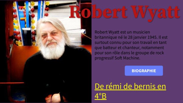 Génially sur Robert Wyatt