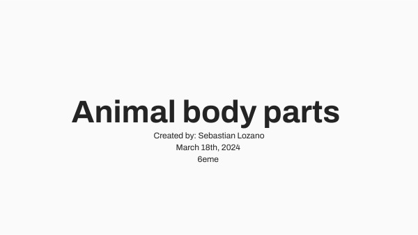 Animal Body Parts | Genially