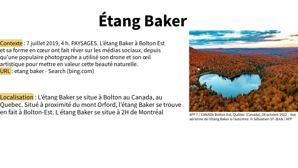 emi travaille etang baker | Genially