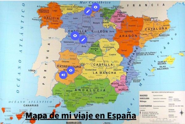 Mapa de mi viaje en España