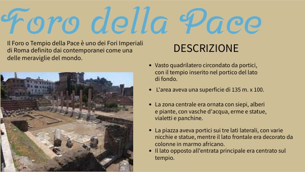 Foro della Pace e Foro di Nerva (n°4) | Genially