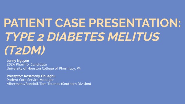 t2dm patientcase | Genially