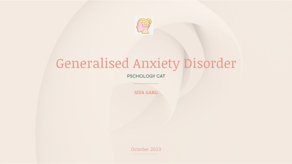 Generalised Anxiety Disorder