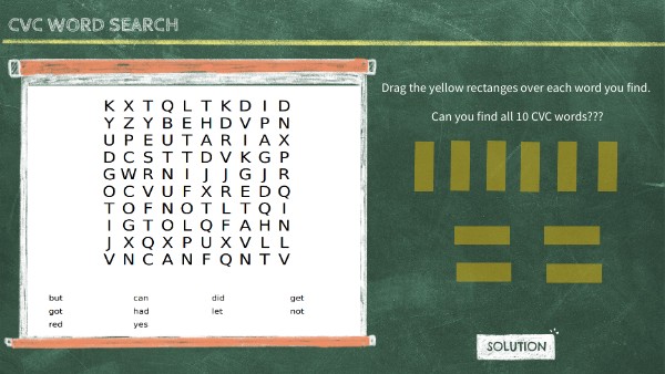 CVC Word Search | Genially