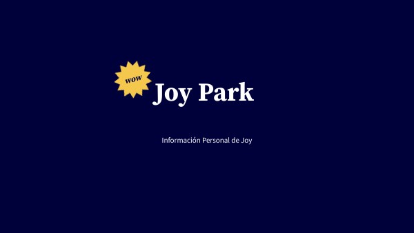 Joy Park | Genially