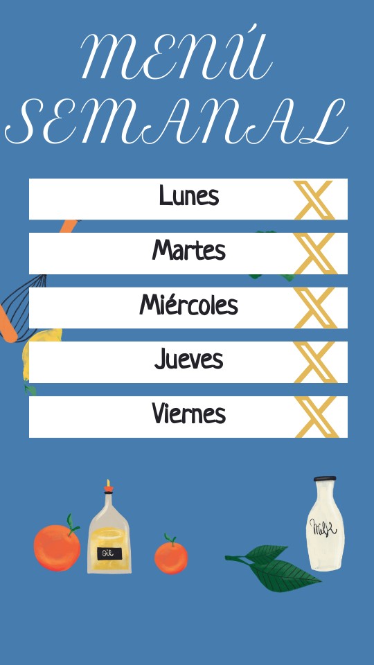 MENÚ SEMANAL MÓVIL | Genially