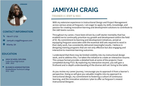 ID Interactive Resume jc