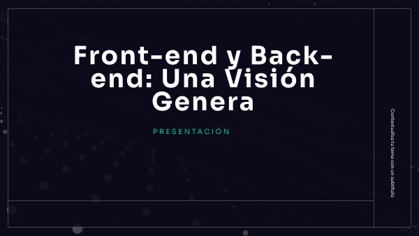 front end y back end