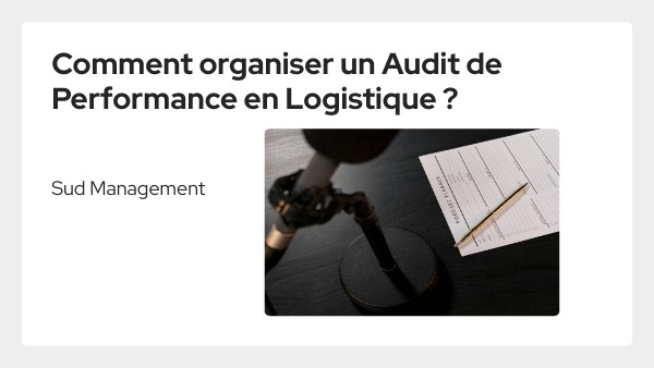 Audit logistique | Genially