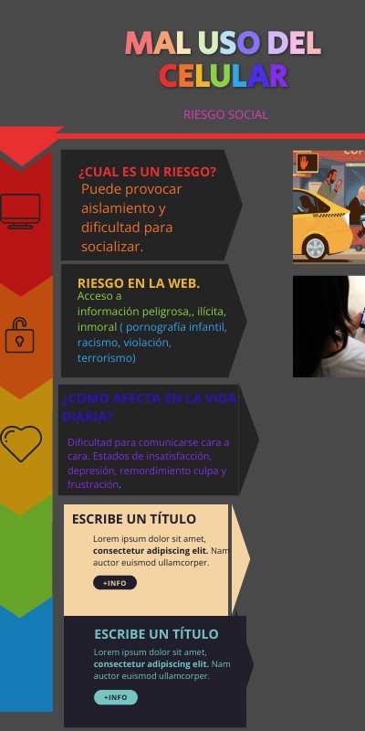 Infografía sobre el mal uso del celular | Genially